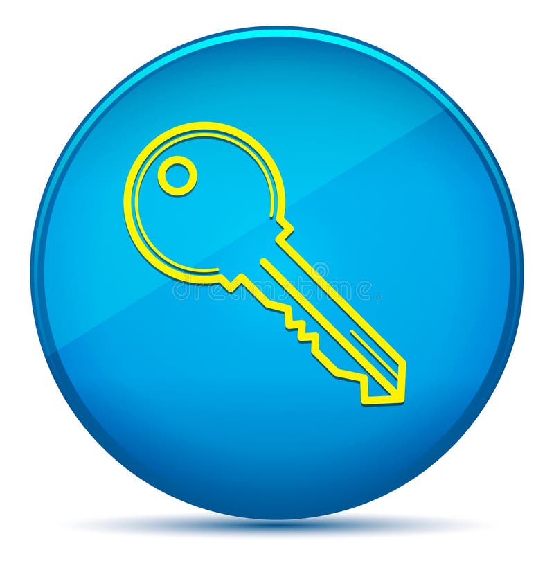 Key Icon Modern Flat Cyan Blue Round Button Stock Illustration ...