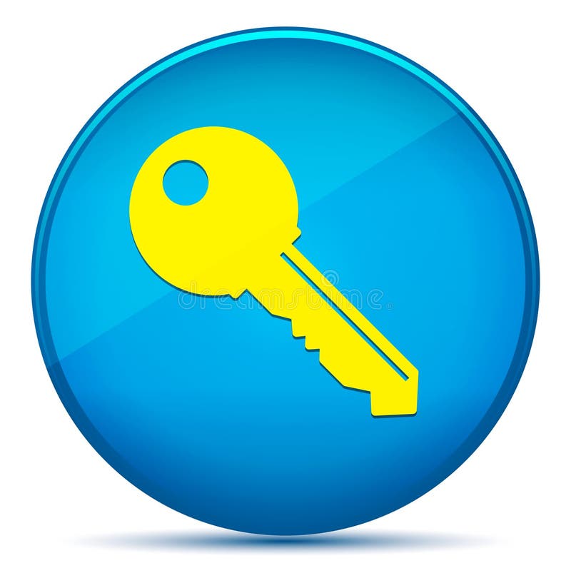 Key Icon Modern Flat Cyan Blue Round Button Stock Illustration ...