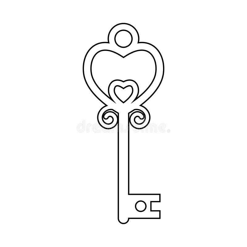 The key icon outline stock vector. Illustration of invention - 207828902