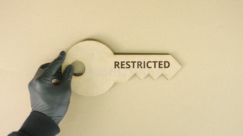 Key Icon with Printed RESTRICTED Text Stock Photo - Image of lock ...