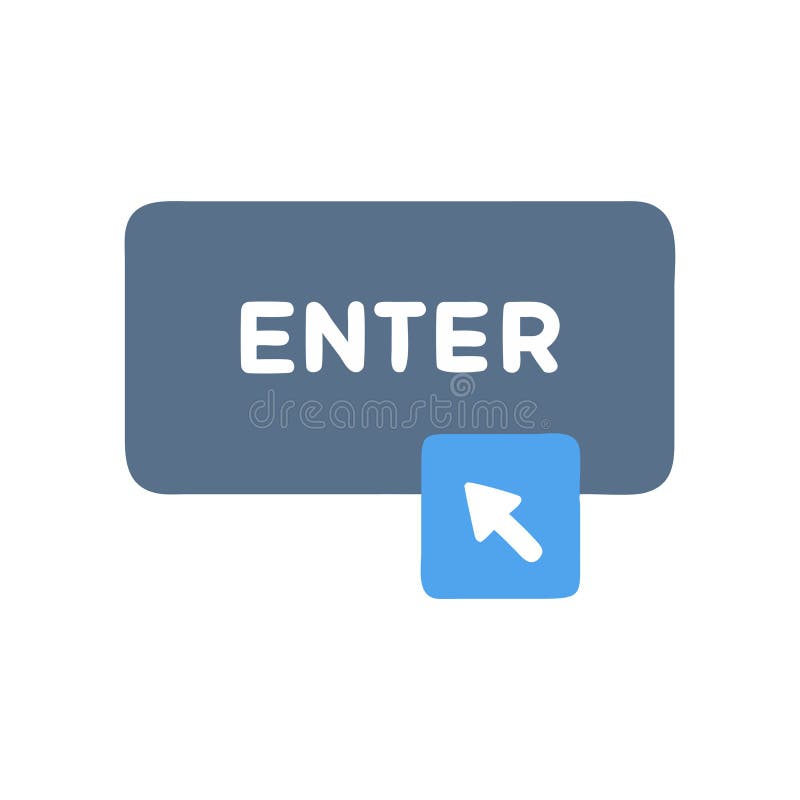 Enter Key Icon stock illustration. Illustration of vector - 351631069