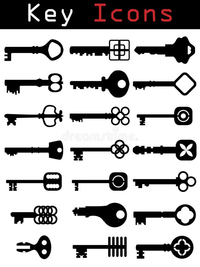 Key Icon set stock vector. Illustration of beauty, modern - 13441518