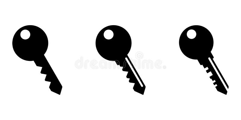 Key Icon. Set of Black Icons of Key. Vector Key Symbol Stock Vector ...