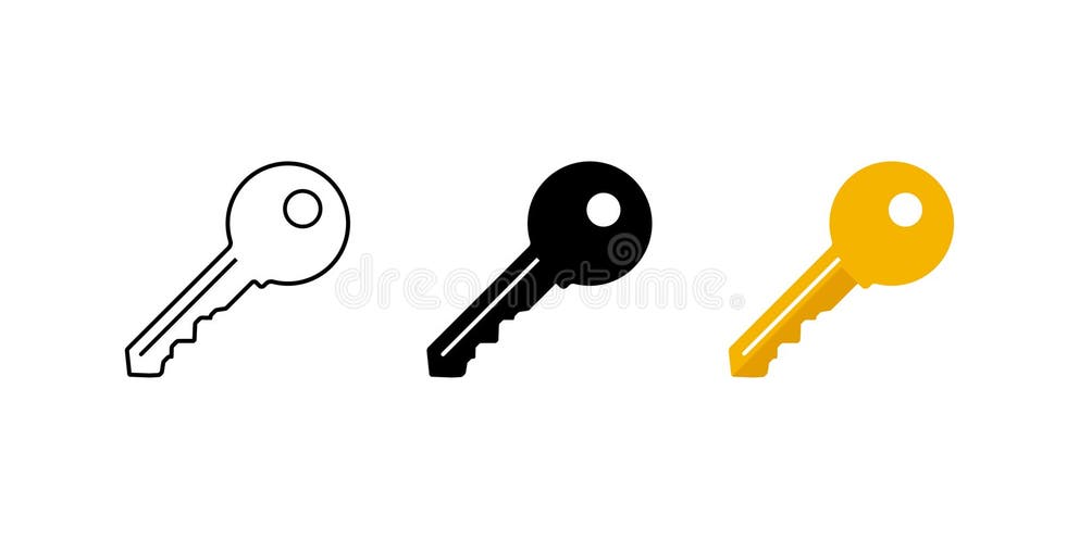 Key Icon Set. Key Vector Icon. Key Symbol. Access Sign. Stock Vector ...