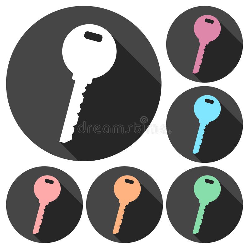 Key icon set stock vector. Illustration of button, design - 84104934