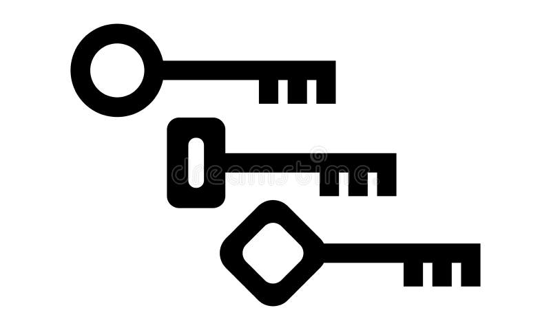 Key Icon Set, Symbol Isolated. Isolated Vector Simple Illustration ...