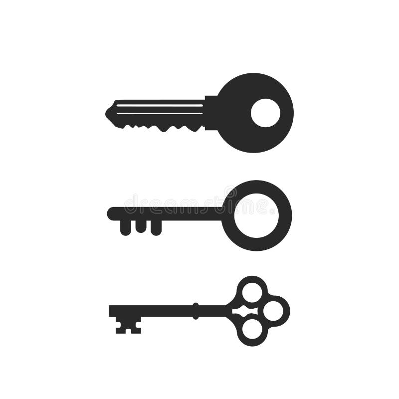 Key Icon Set Symbol Vector. on White Background Stock Vector ...