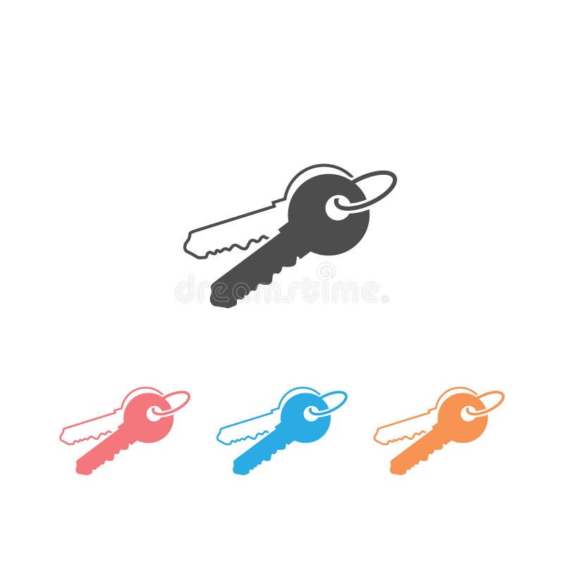 Key Icon Set Template on White. Vector Stock Vector - Illustration of ...