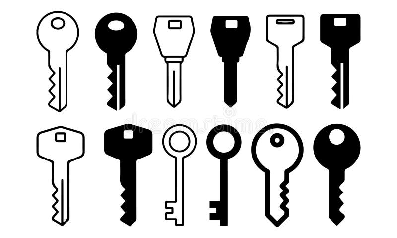 Key Icon Set. Vector Eps File Stock Illustration - Illustration of ...