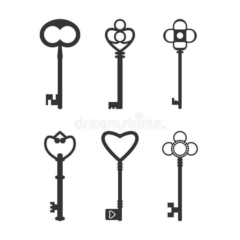 Key Icon. Set Vector Illustration Flat Design Stock Illustration ...