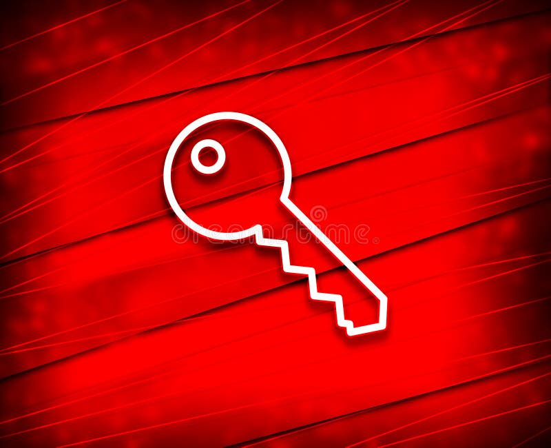 Key Icon Shiny Line Red Background Illustration Stock Illustration ...