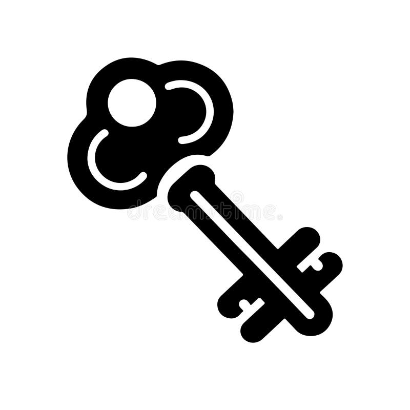Key Icon Silhouette Vector Style with White Background Stock Vector ...