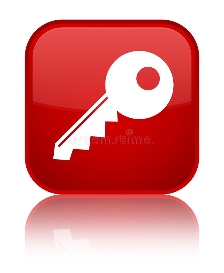 Key Icon Special Red Square Button Stock Illustration - Illustration of ...