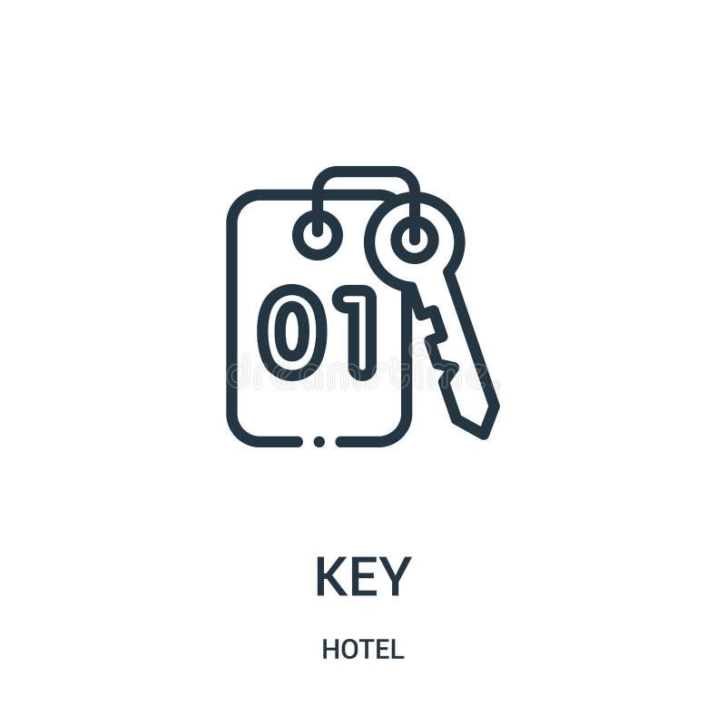 Key Icon Vector from Hotel Collection. Thin Line Key Outline Icon ...