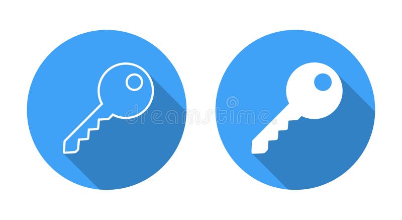 Key Icon with Long Shadow. Keys in Generic Style Stock Vector ...