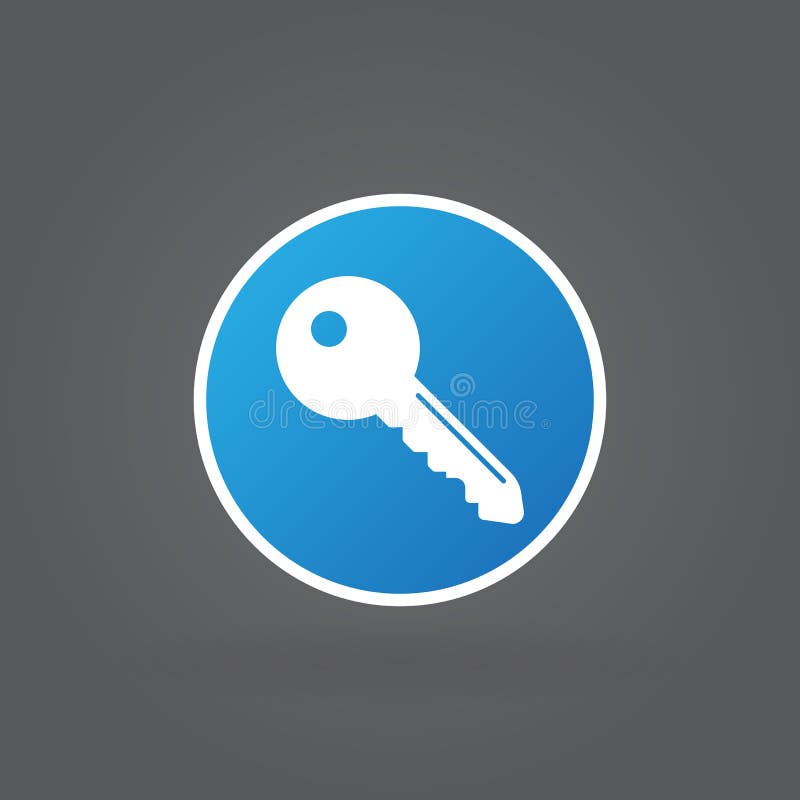 Key Icon Vector, Solid Illustration, Pictogram Isolated on Blue. Stock ...
