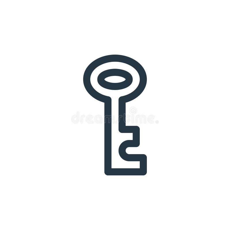 Key Icon Vector from Videogame Elements Concept. Thin Line Illustration ...
