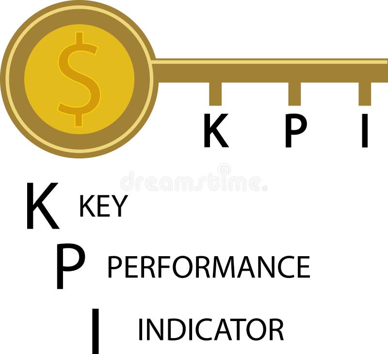 Key icon with word KPI. stock illustration. Illustration of index ...