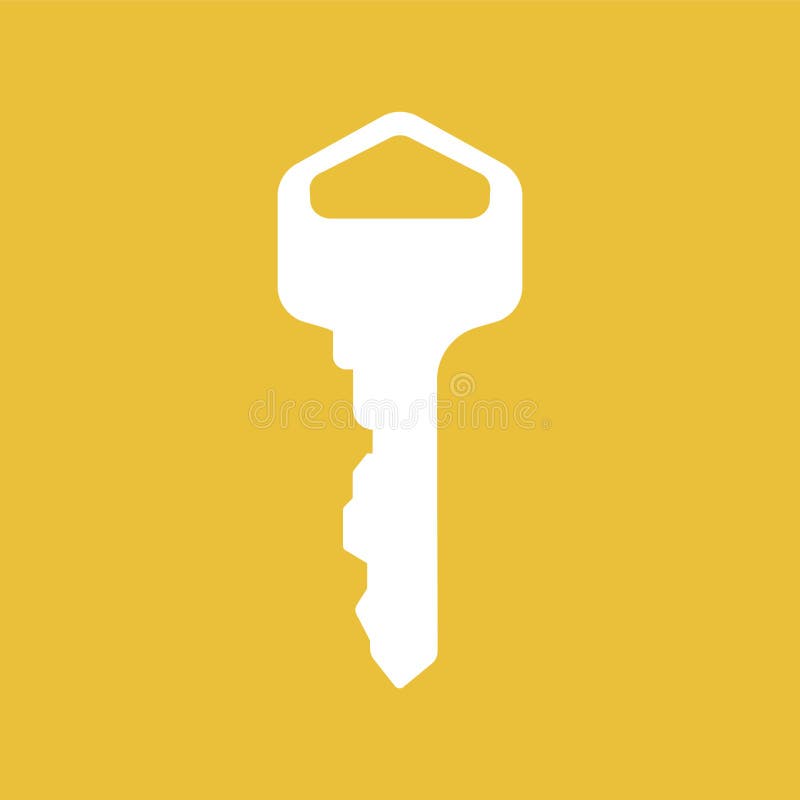 Key Icon on Yellow Background Stock Illustration - Illustration of ...