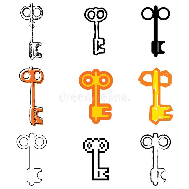 Key icons set stock vector. Illustration of hand, business - 23873069