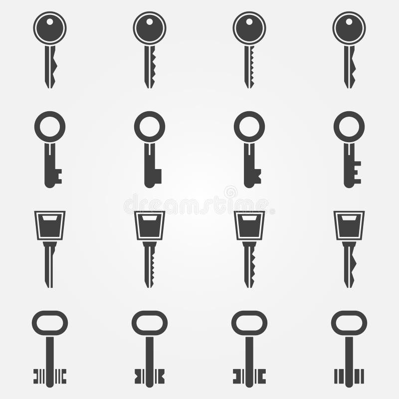 Key icons set stock vector. Illustration of close, safety - 51746947