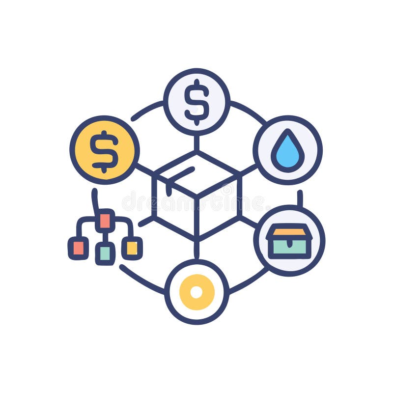 Key Icons for Value Chain Representation Stock Vector - Illustration of ...