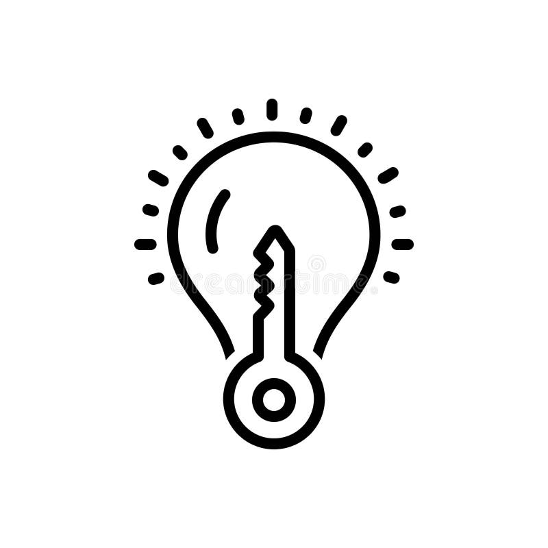 Black Line Icon for Key Idea, Key and Security Stock Vector ...