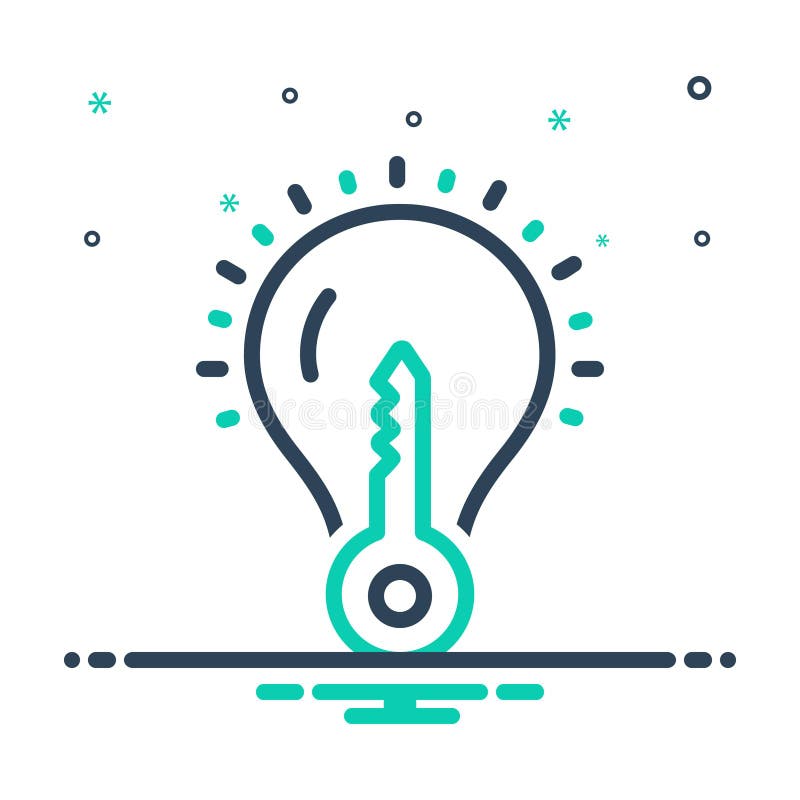 Mix Icon for Key Idea, Key and Concept Stock Vector - Illustration of ...