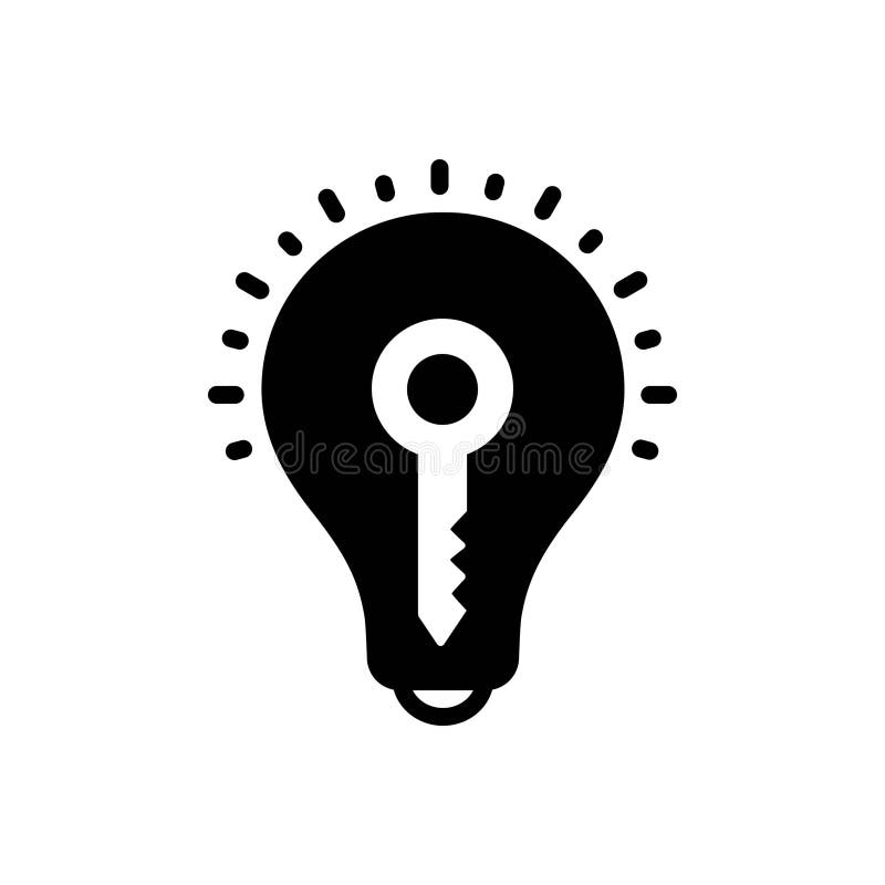 Black Solid Icon for Key Idea, Key and Security Stock Illustration ...