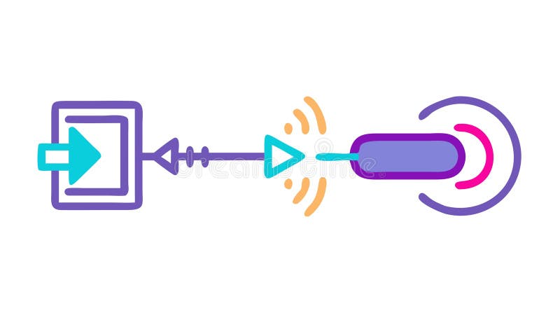 Key Illuminating a Target with a Beam of Light, Vector Design ...