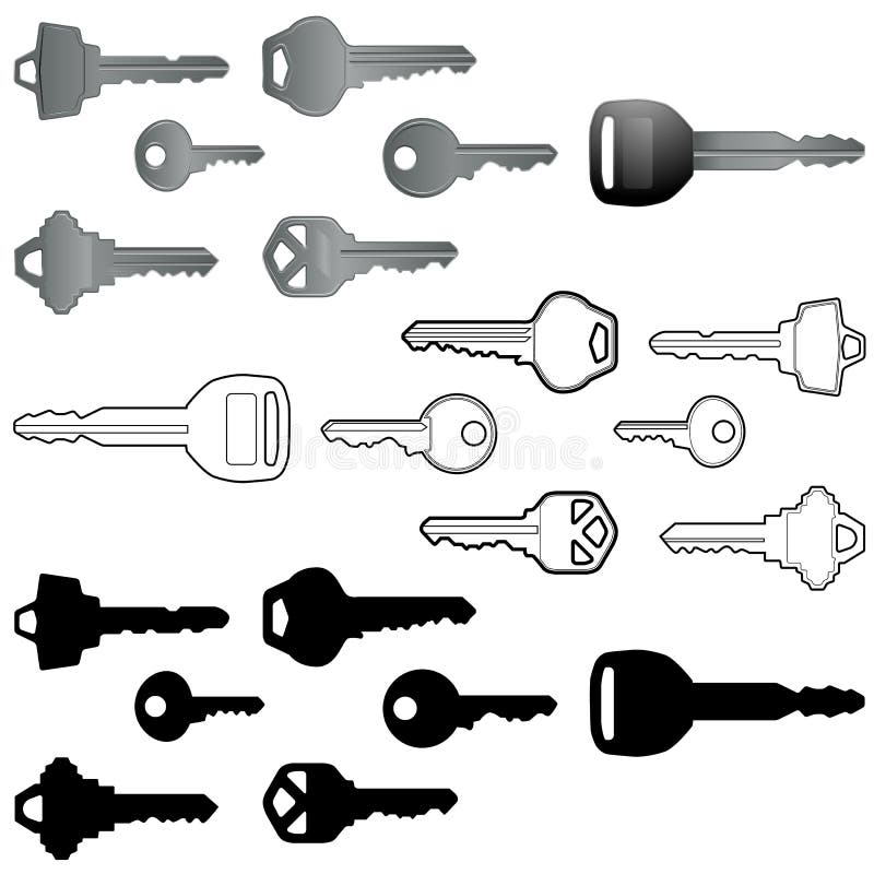 Key illustrations stock vector. Illustration of line - 10669883