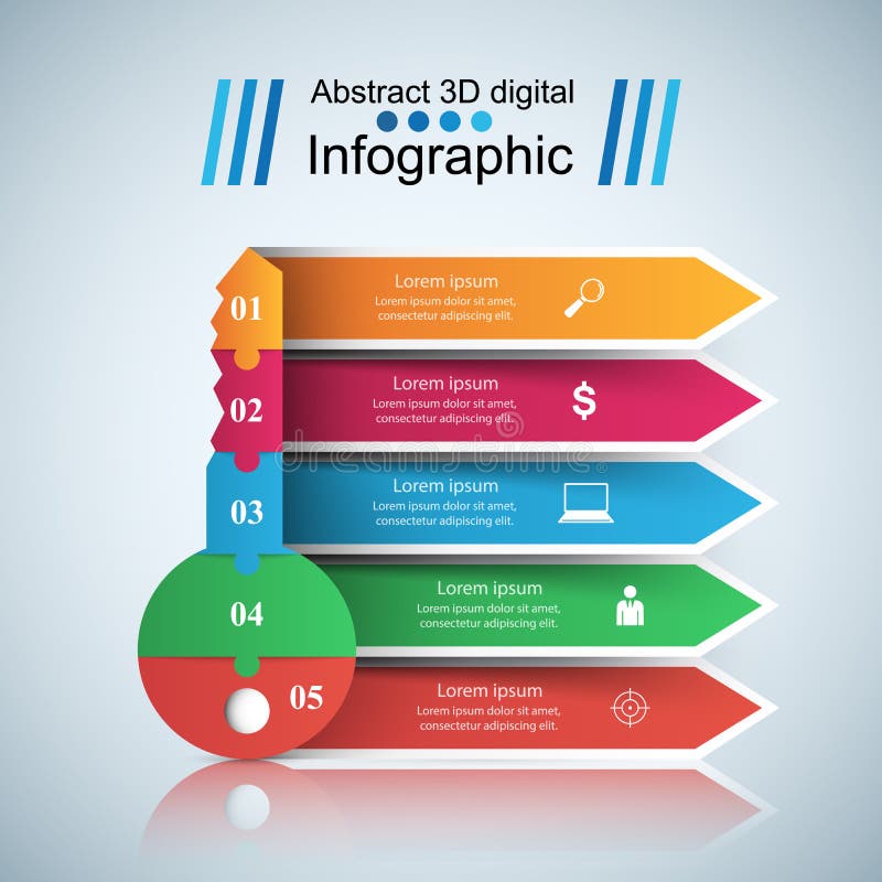 Key Infographic Five Colored Items Stock Illustrations – 2 Key ...