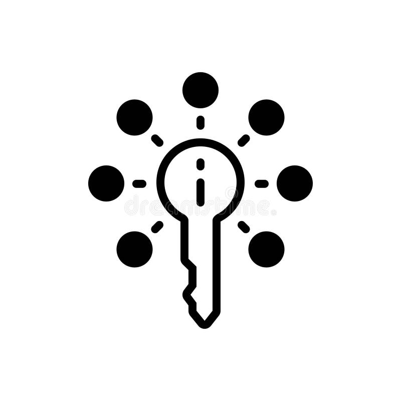Black Solid Icon for Key Information, Key and Safe Stock Vector ...