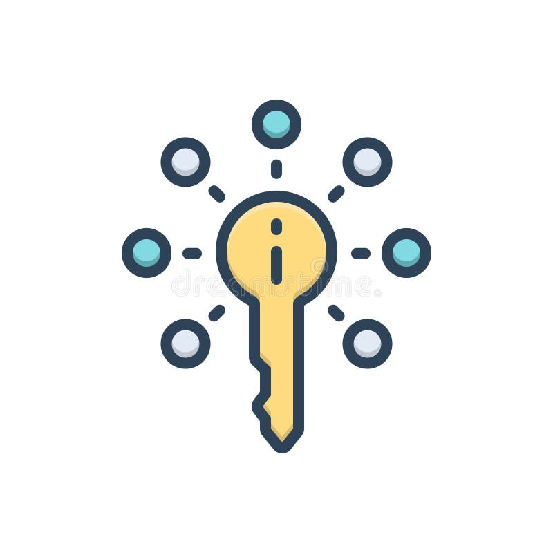 Color Illustration Icon for Key Information, Key and Digital Stock ...