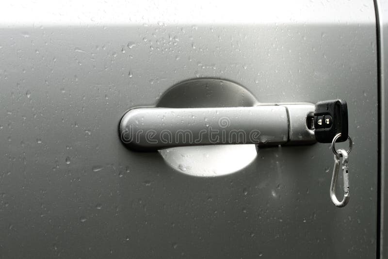 The Key is Inserted into the Door Stock Image - Image of purchase, grey ...