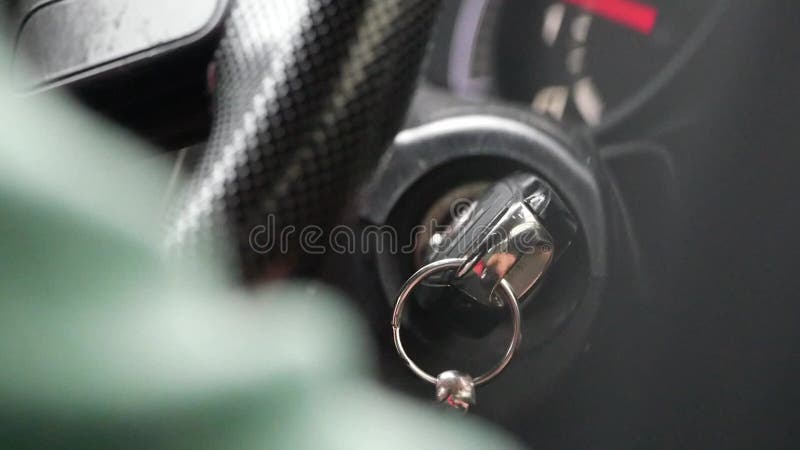 Car Ignition Being Turned on for a Morning Drive Stock Video - Video of ...