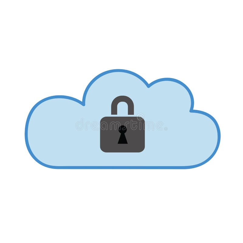 Key Inside the Cloud Lock Safety Concept Symbol Stock Vector ...