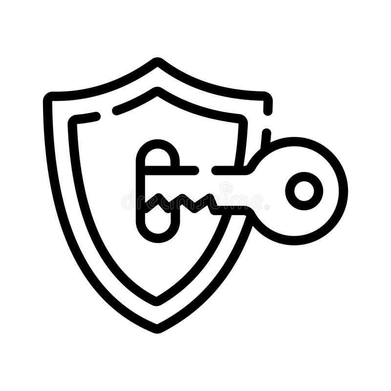 Key Inside Shield Showing Access Security Modern Concept Vector Stock ...