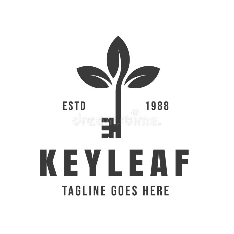 Key Inspiration with Leaf Vintage Retro Logo Design Vector Stock Vector ...
