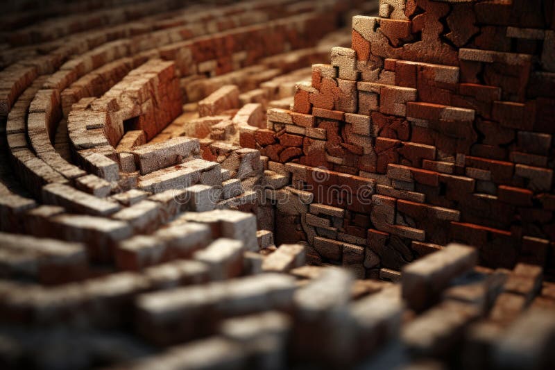 Key Interlaced in a Stack of Bricks, Highlighting the Texture Contrast ...