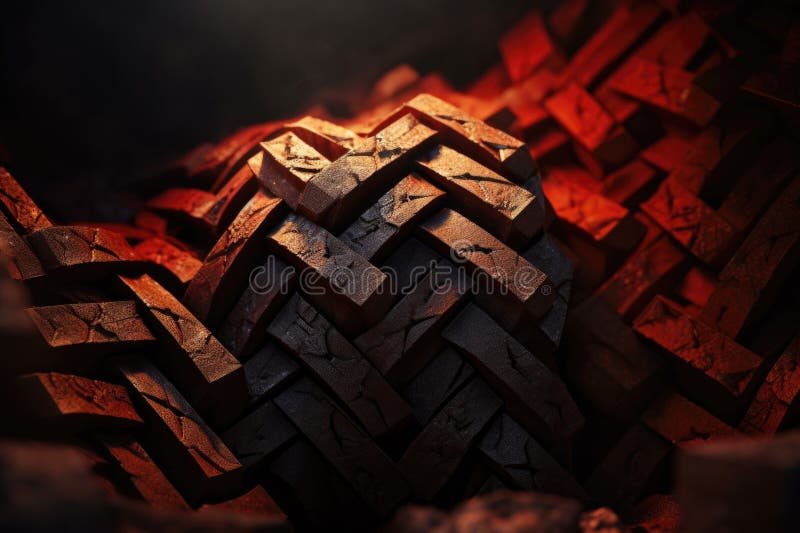 Key Interlaced in a Stack of Bricks, Highlighting the Texture Contrast ...