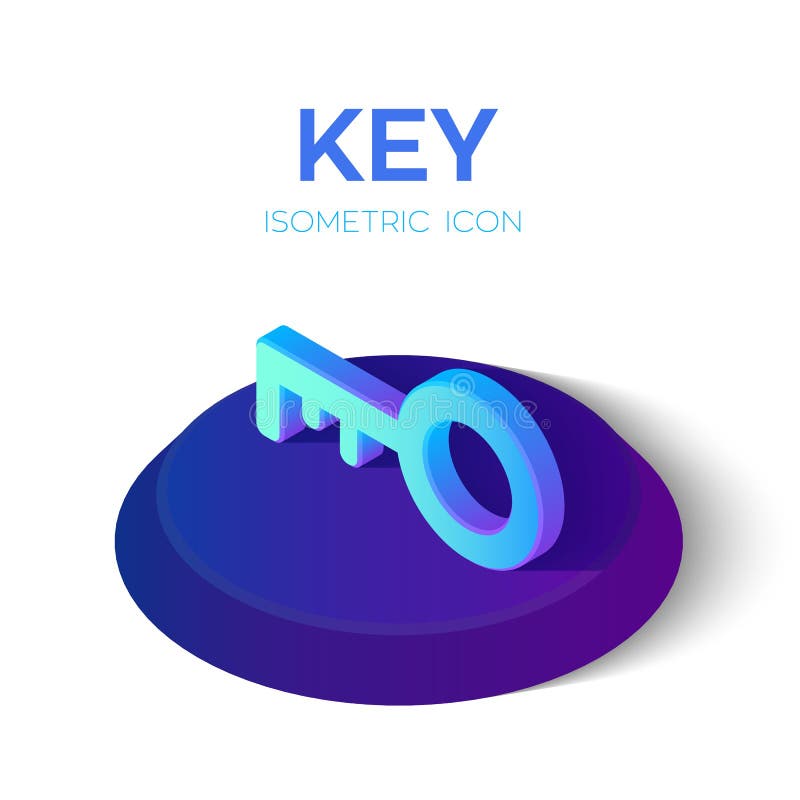 Key Isometric Icon. 3D Isometric Key Sign. Created for Mobile, Web ...