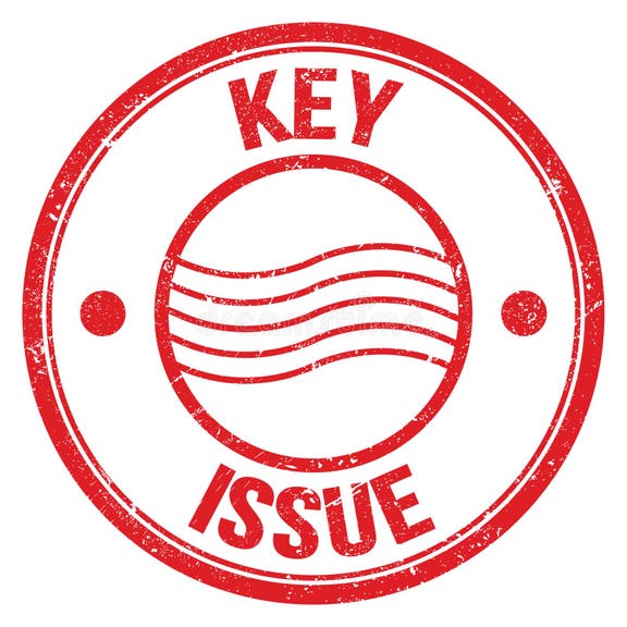 KEY ISSUE Text on Red Round Postal Stamp Sign Stock Illustration ...