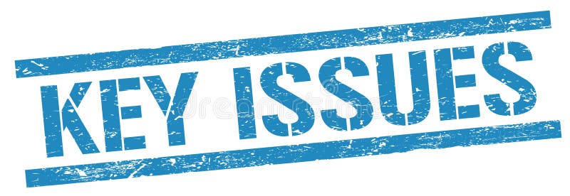 KEY ISSUES Text on Blue Grungy Rectangle Stamp Stock Illustration ...