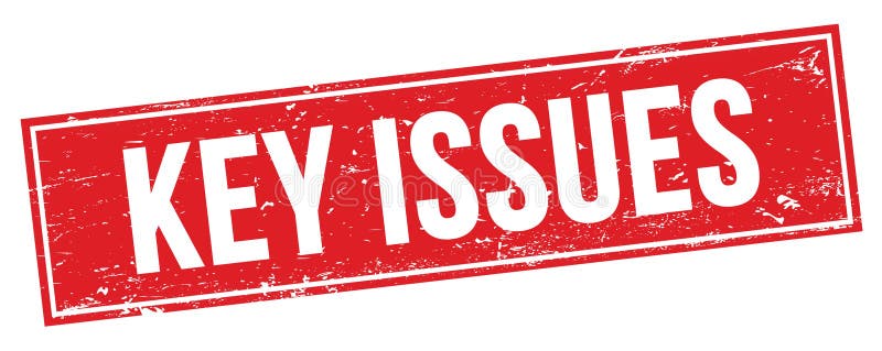 KEY ISSUES Text on Red Grungy Rectangle Stamp Stock Illustration ...