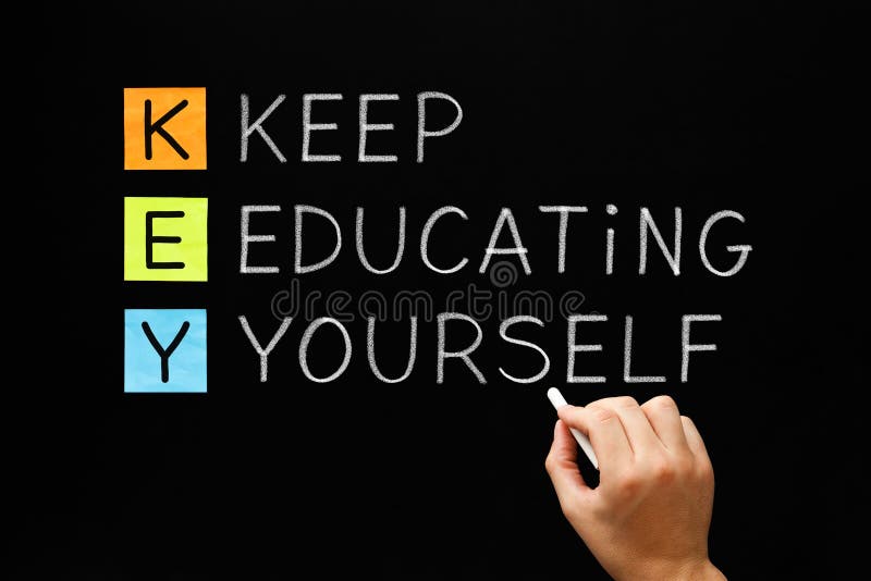 KEY - Keep Educating Yourself Stock Image - Image of blackboard, lesson ...