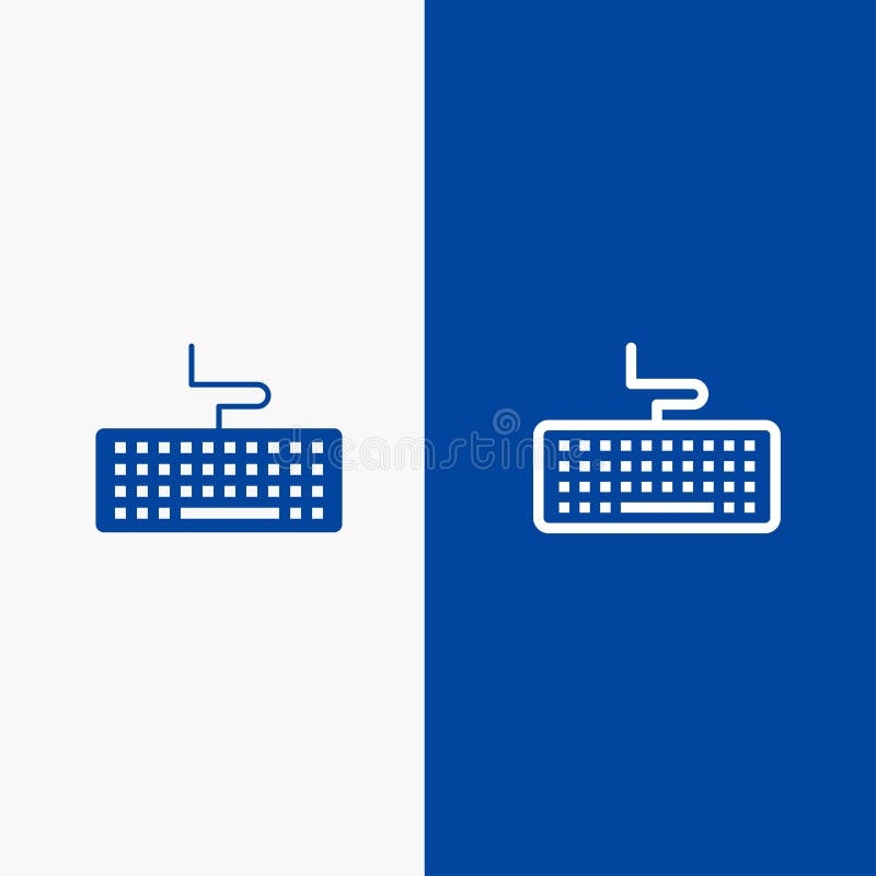 Key, Keyboard, Hardware, Education Line and Glyph Solid Icon Blue ...