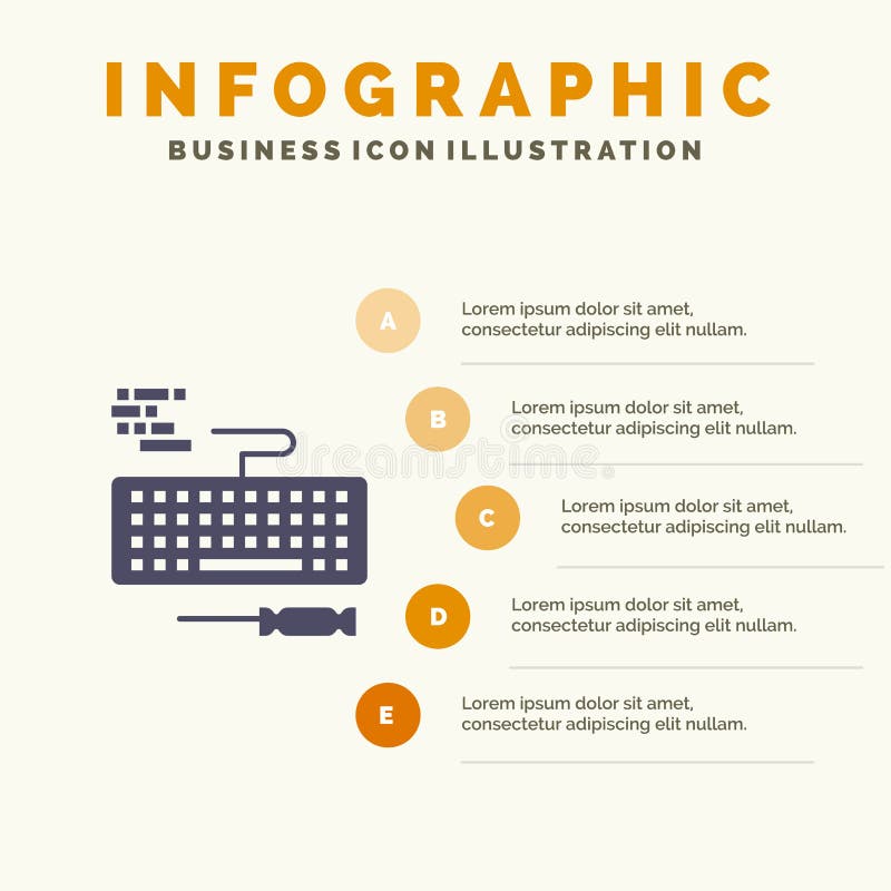 Key, Keyboard, Hardware, Repair Solid Icon Infographics 5 Steps ...