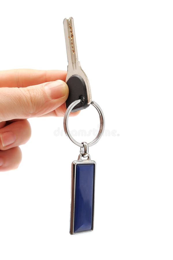 Key with a Keychain in the Hand Stock Image - Image of automotive ...