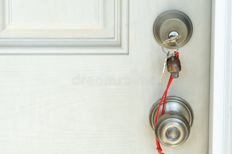 Key in the door lock stock photo. Image of family, lock - 275574458